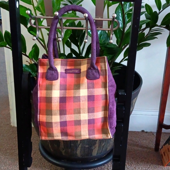 Longaberger | Bags | Vintage Longaberger Purple And Orange Tote Bag ...